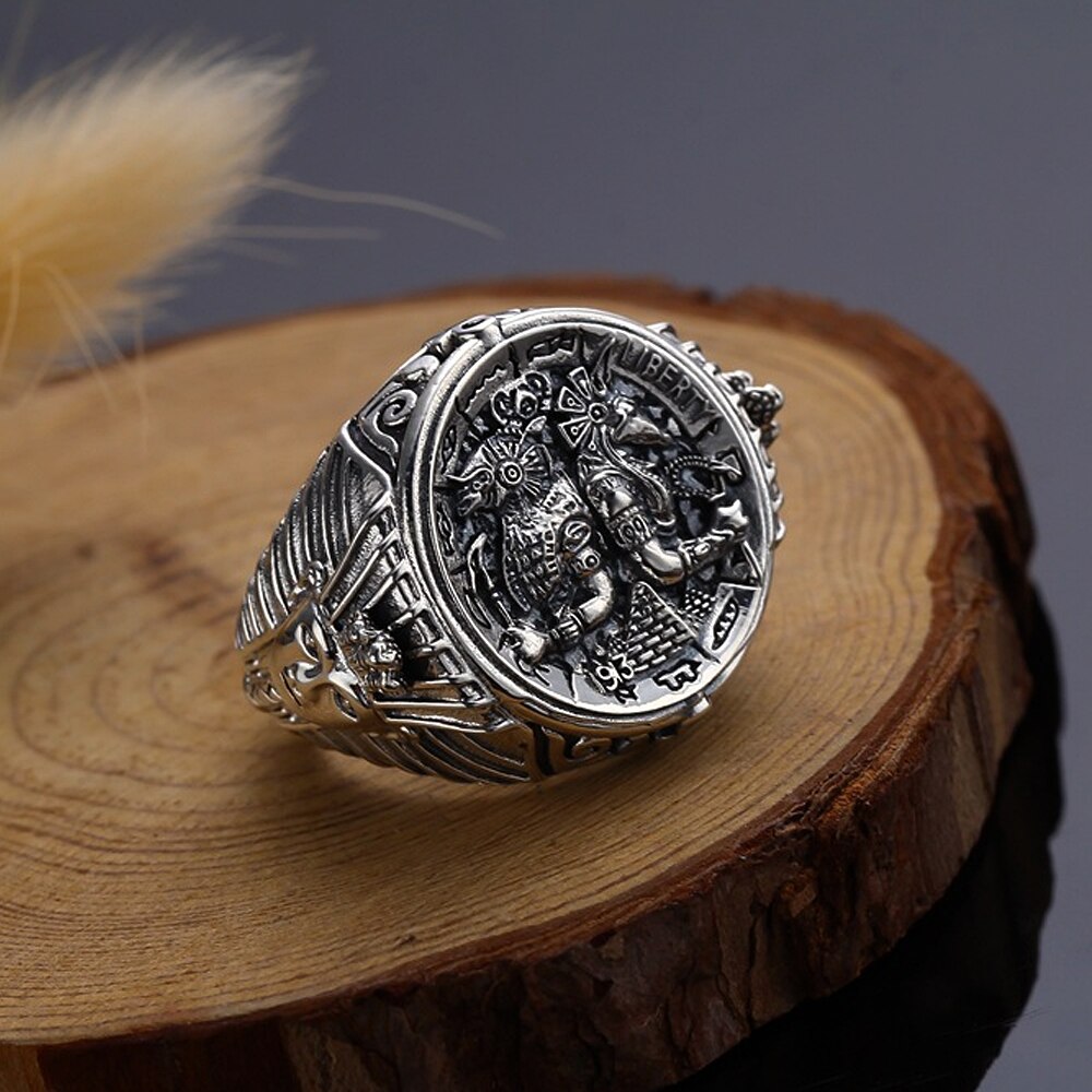 Vintage Egyptian Mythology Anubis Ring Men Ancient Egyptian Totem Ring – Gofaer Finds store!