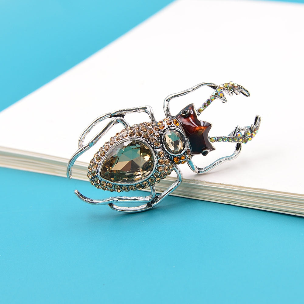 Crystal Large Beetle Brooches For Women – Gofaer Finds store!