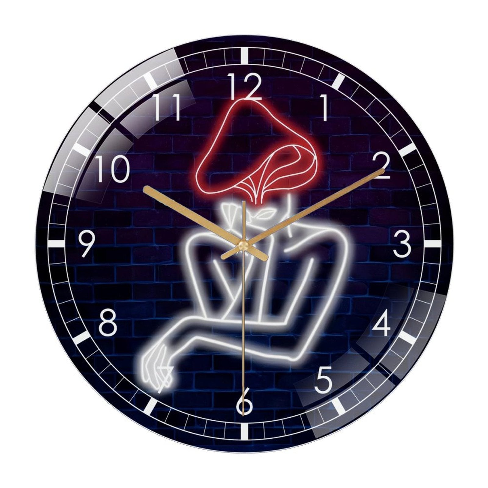 Decor Wall Clock: Mushroom Lady Glass Wall Clock– Girl Body Glass Wall ...