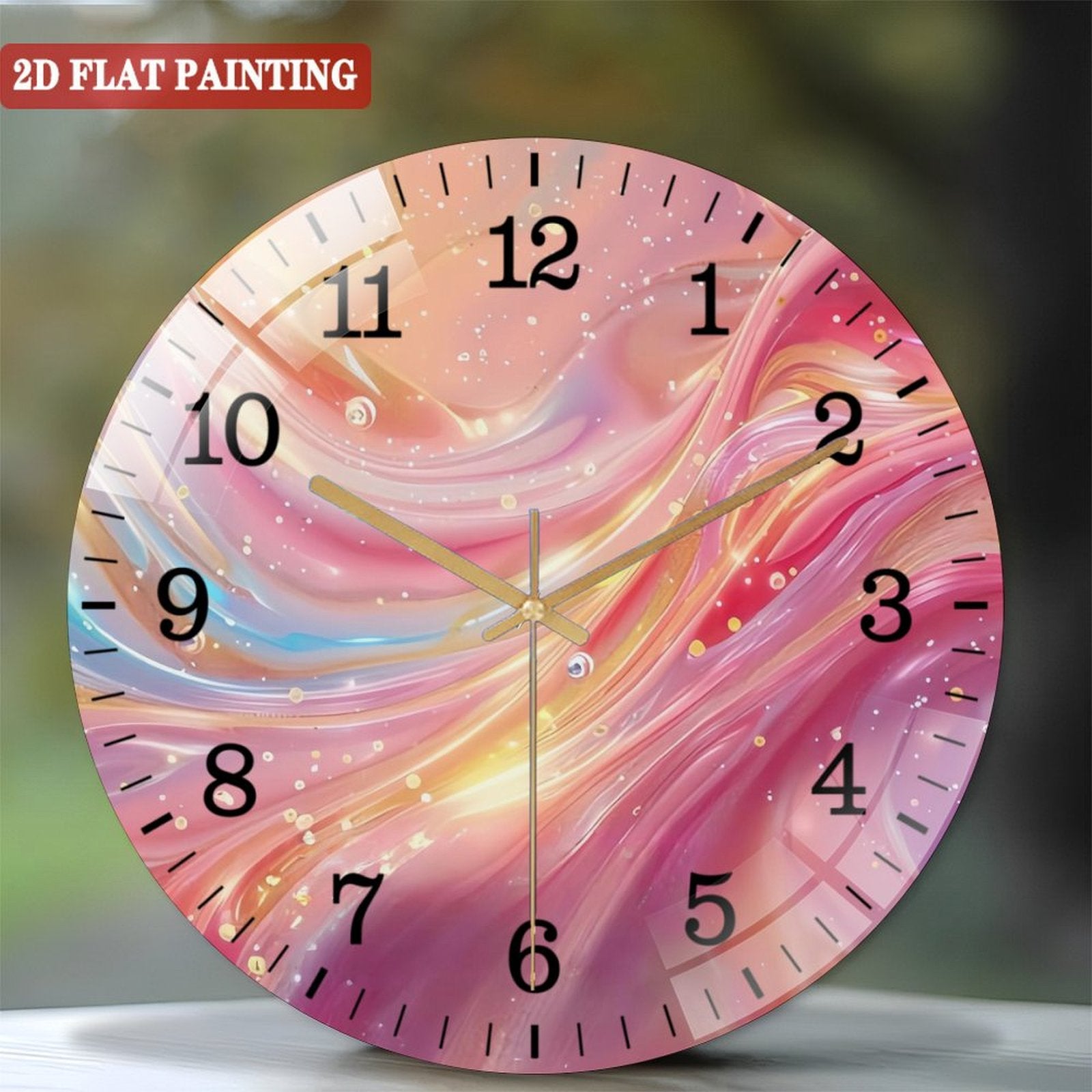 Clocks Wall Decor: Pastel Rainbow Swirl Glass Wall Clock, Dreamy Abstr ...