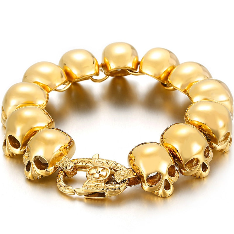 Gothic Skull Heads Chain Bracelets Man – Gofaer Finds store!