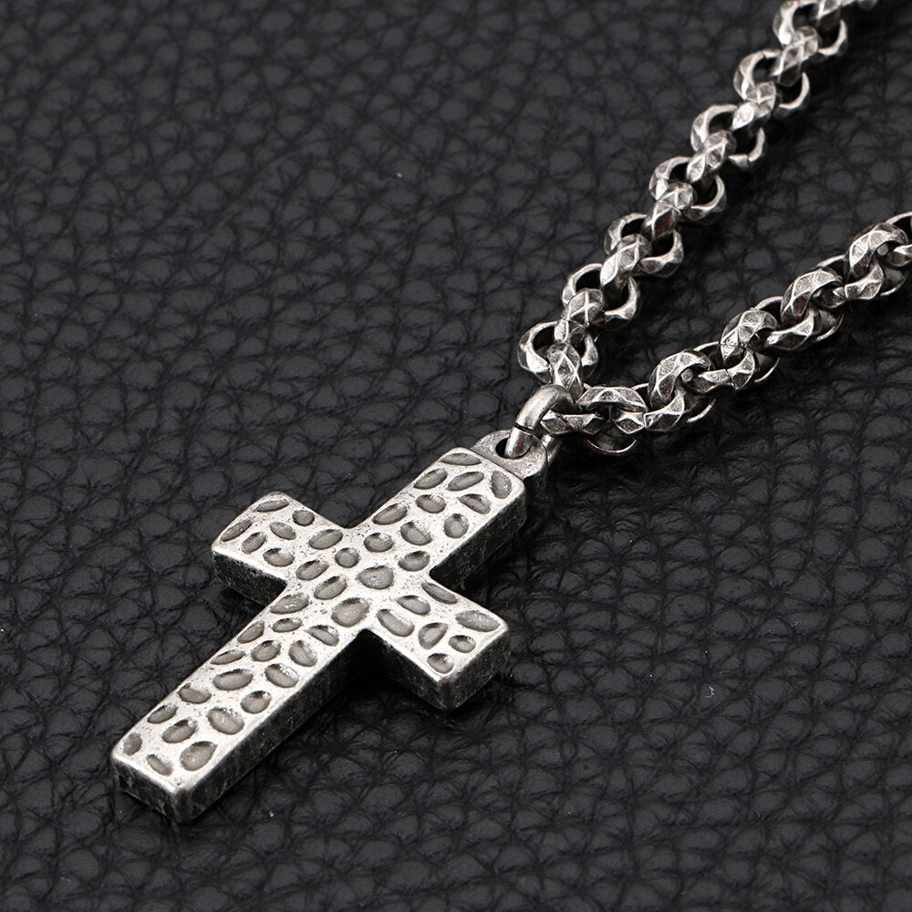 Classic 5MM Thick Chain Link & Cross Bracelet Men Male Religious Jewel ...
