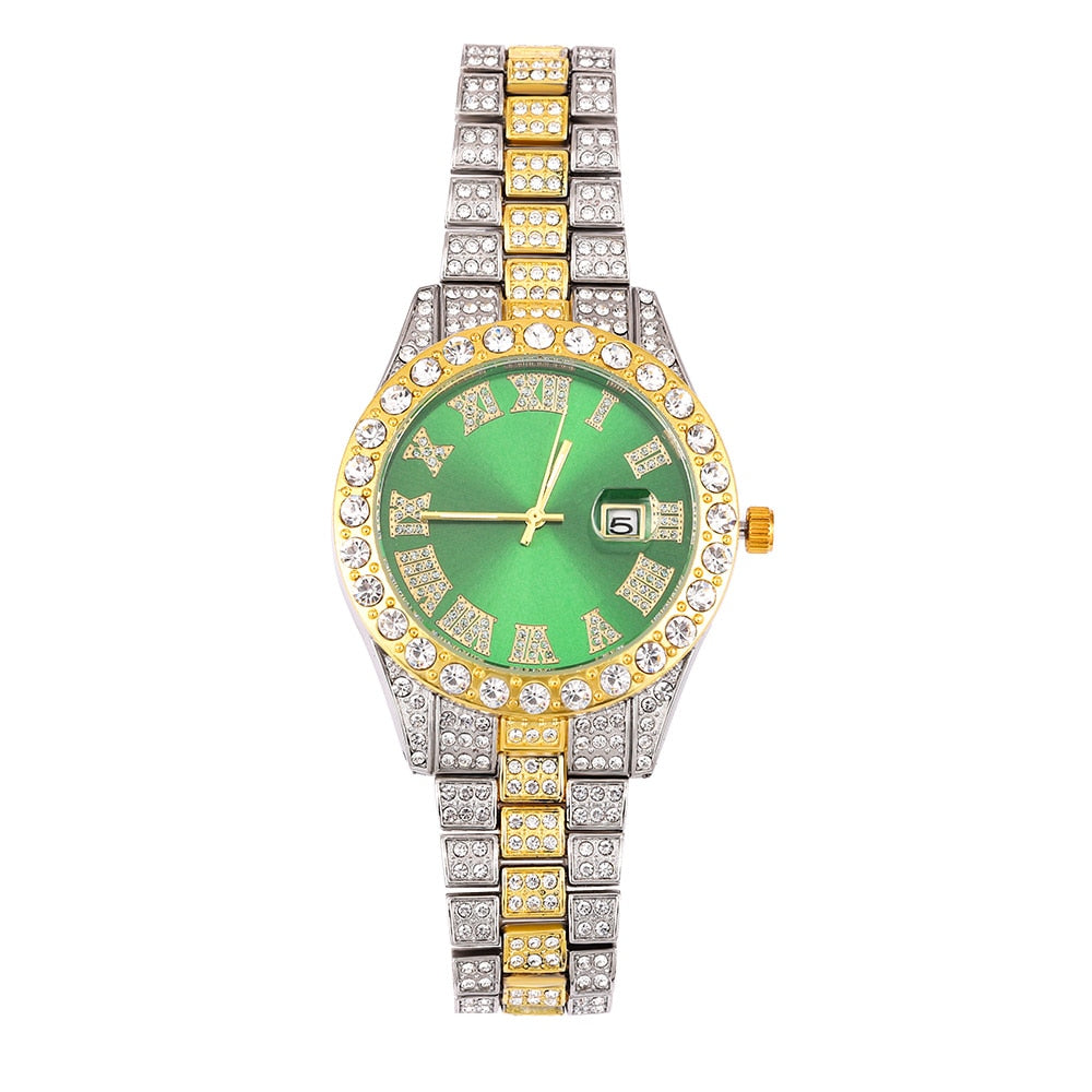 Watch For Men Luxury Iced Out Diamond Quartz Men Watches – Gofaer Finds ...