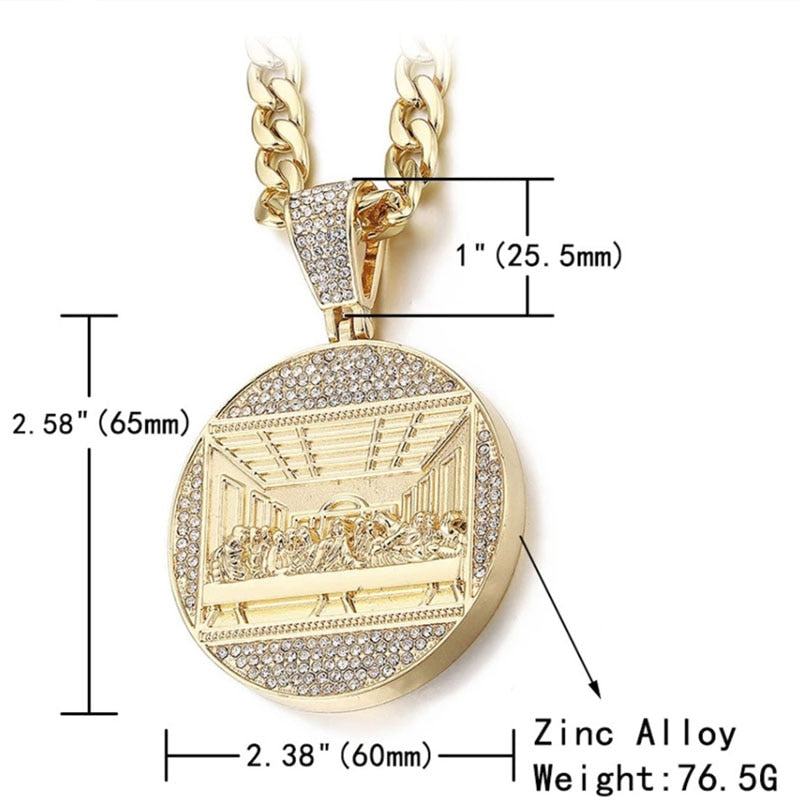 Last Supper Pendant Big Jesus Miami Cuban Chain Iced Out Bling Bling H ...
