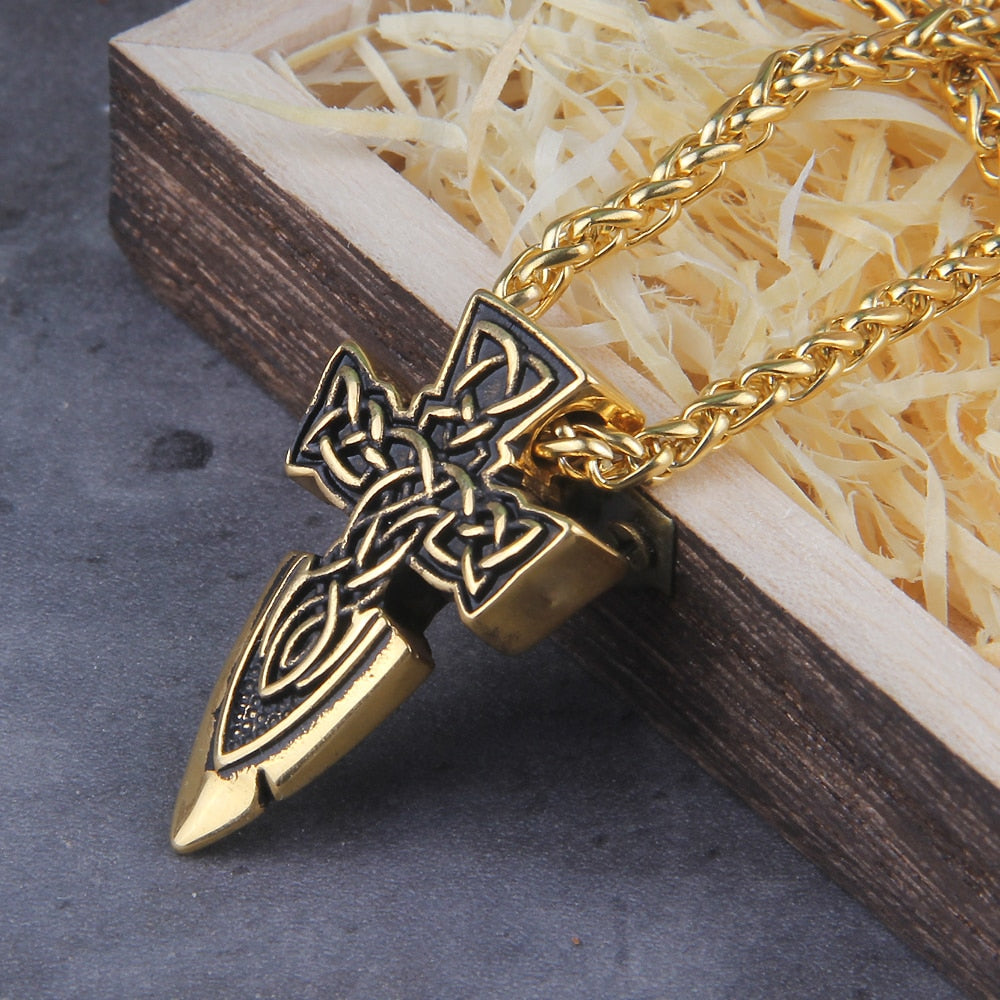 nordic freyr sword amulet stainless steel viking pendant necklace ...