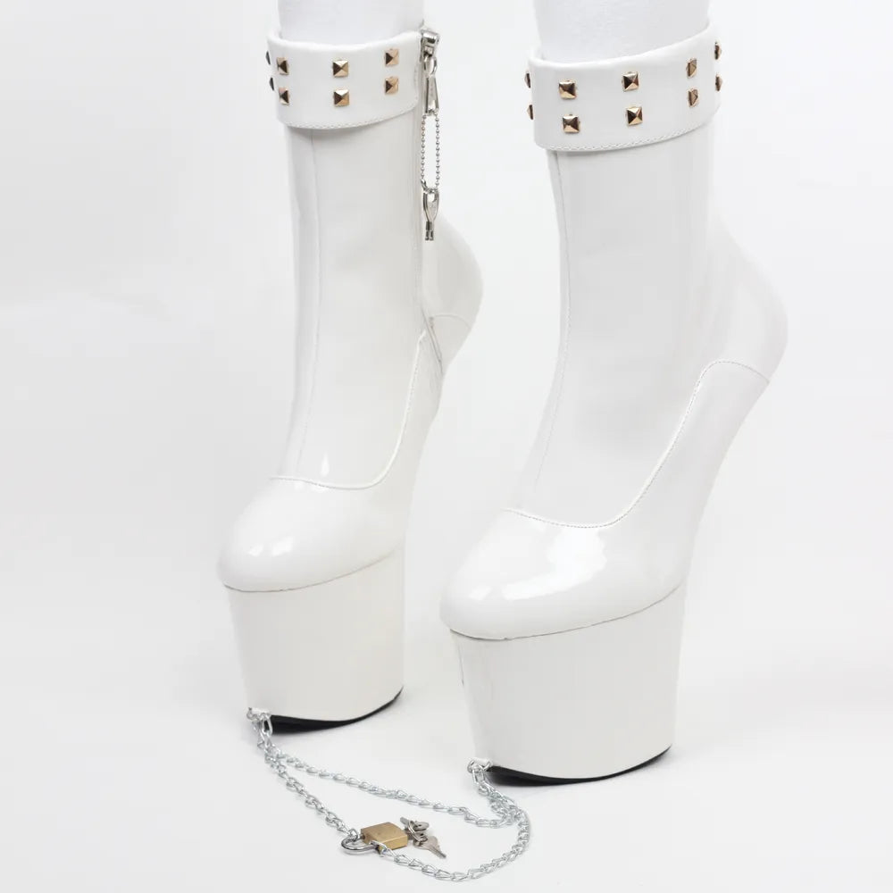 8inch High Heel Fetish Ponyplay Lockable Zip Ankle Boots Gofaer Finds