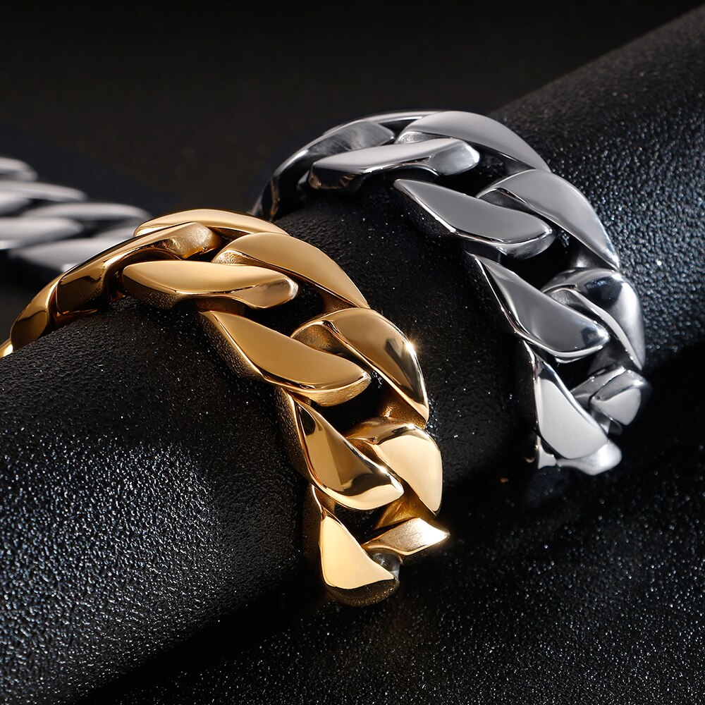 Cool 24MM Wide Miami Cuban Link Chain Mens Necklaces With Box – Gofaer ...