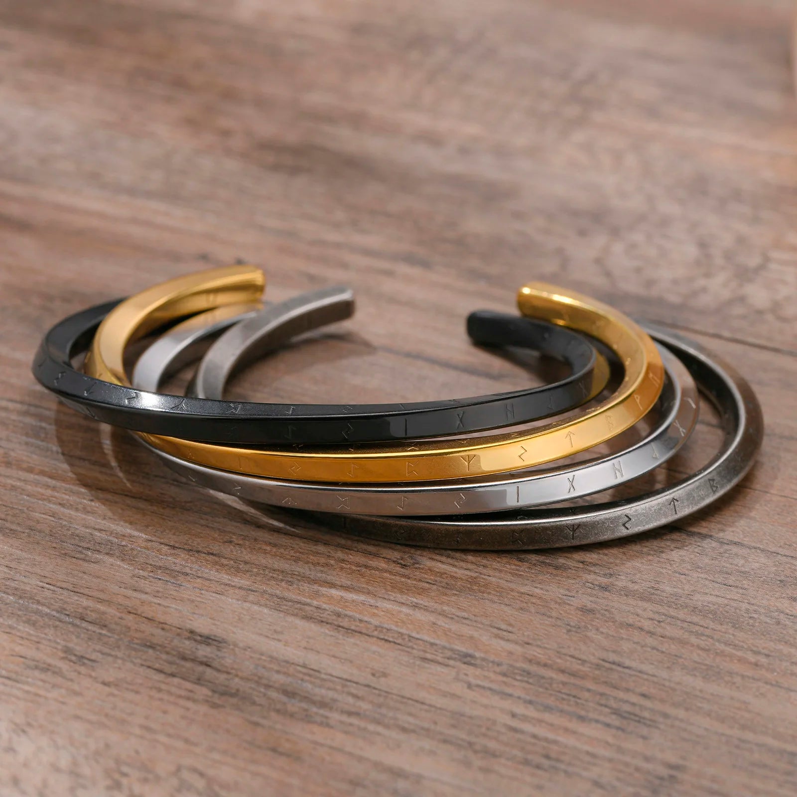Viking Bracelet Mens,Nordic Runes Bangles – Gofaer Finds store!