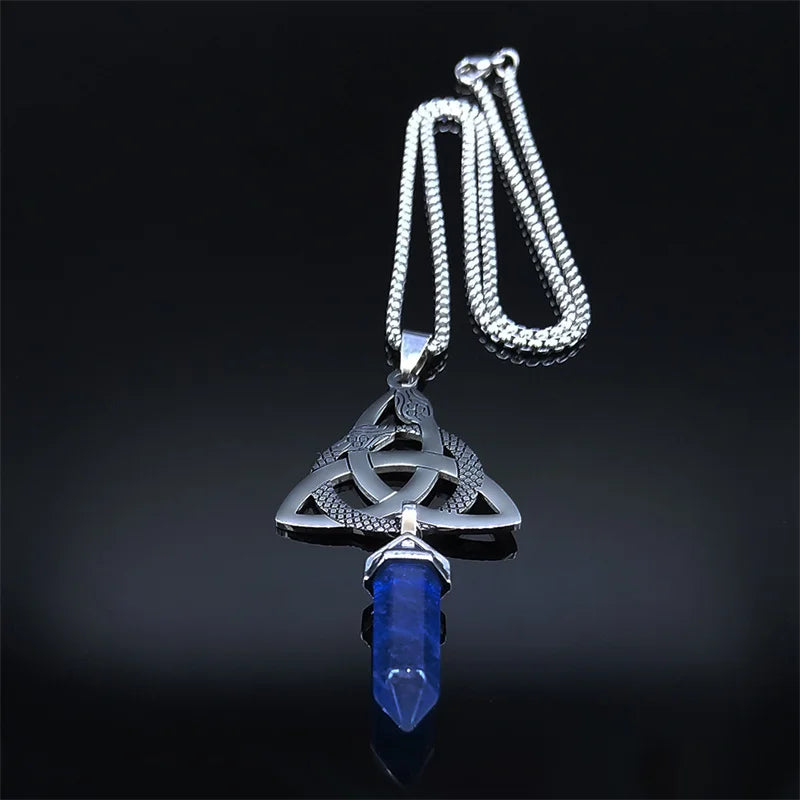Stainless Steel Divination Hexagonal Prism Snake Necklace Men/Women ...