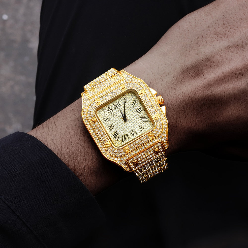 Iced Out Watch for Men Gold Watch for Men – Gofaer Finds store!