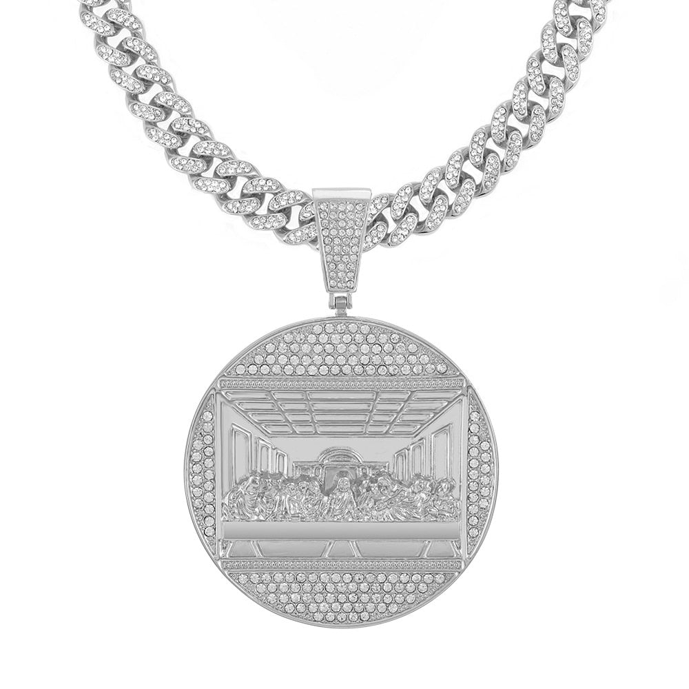 Last Supper Pendant Big Jesus Miami Cuban Chain Iced Out Bling Bling H ...