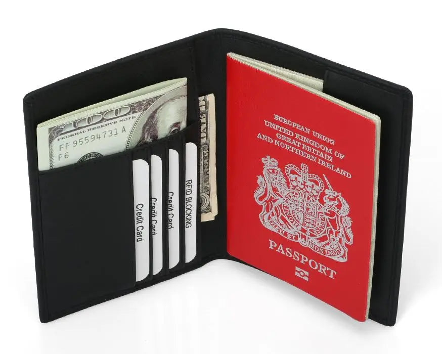 Carbon Fiber Passport Cover Travel Wallet Slim Credit ID Card Holder B ...
