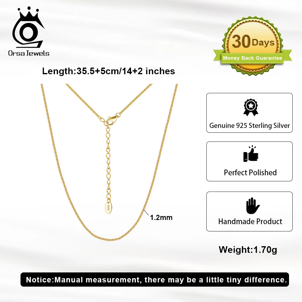 Pure S925 Silver 2.3MM Chopin Chain Necklace for Men Women – Gofaer ...