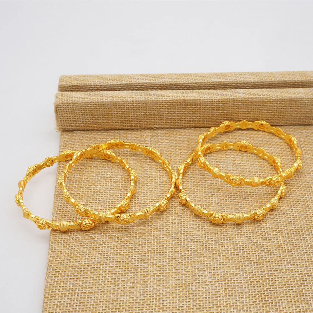 Dubai Gold Color Thin Shiny Bangle For Women Indian Bangles – Gofaer ...