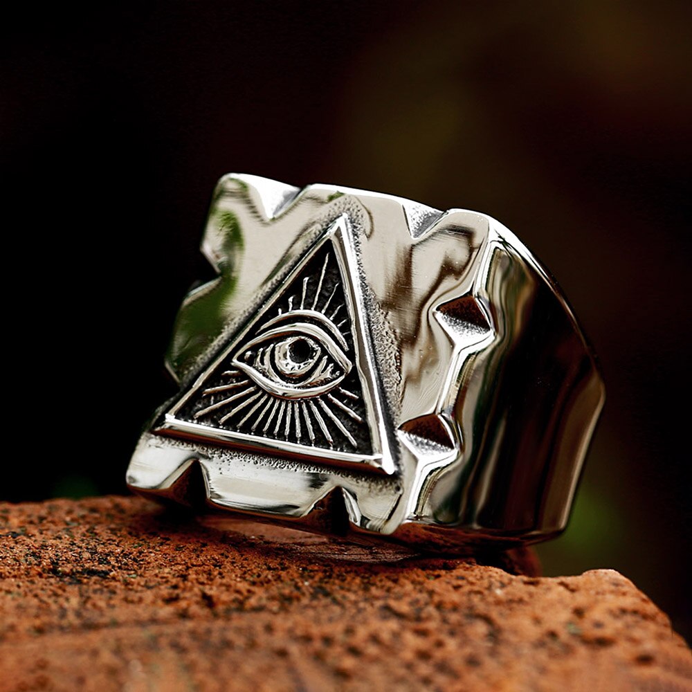 New Simple Stainless Steel Eye of Horus Ring For Men – Gofaer Finds store!