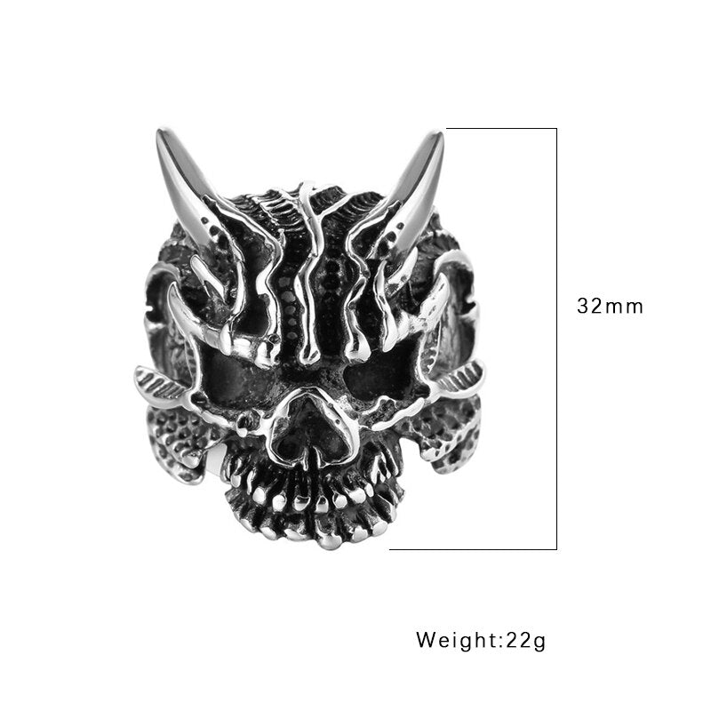Vintage Gothic Black Dragon Skull Ring For Men – Gofaer Finds store!