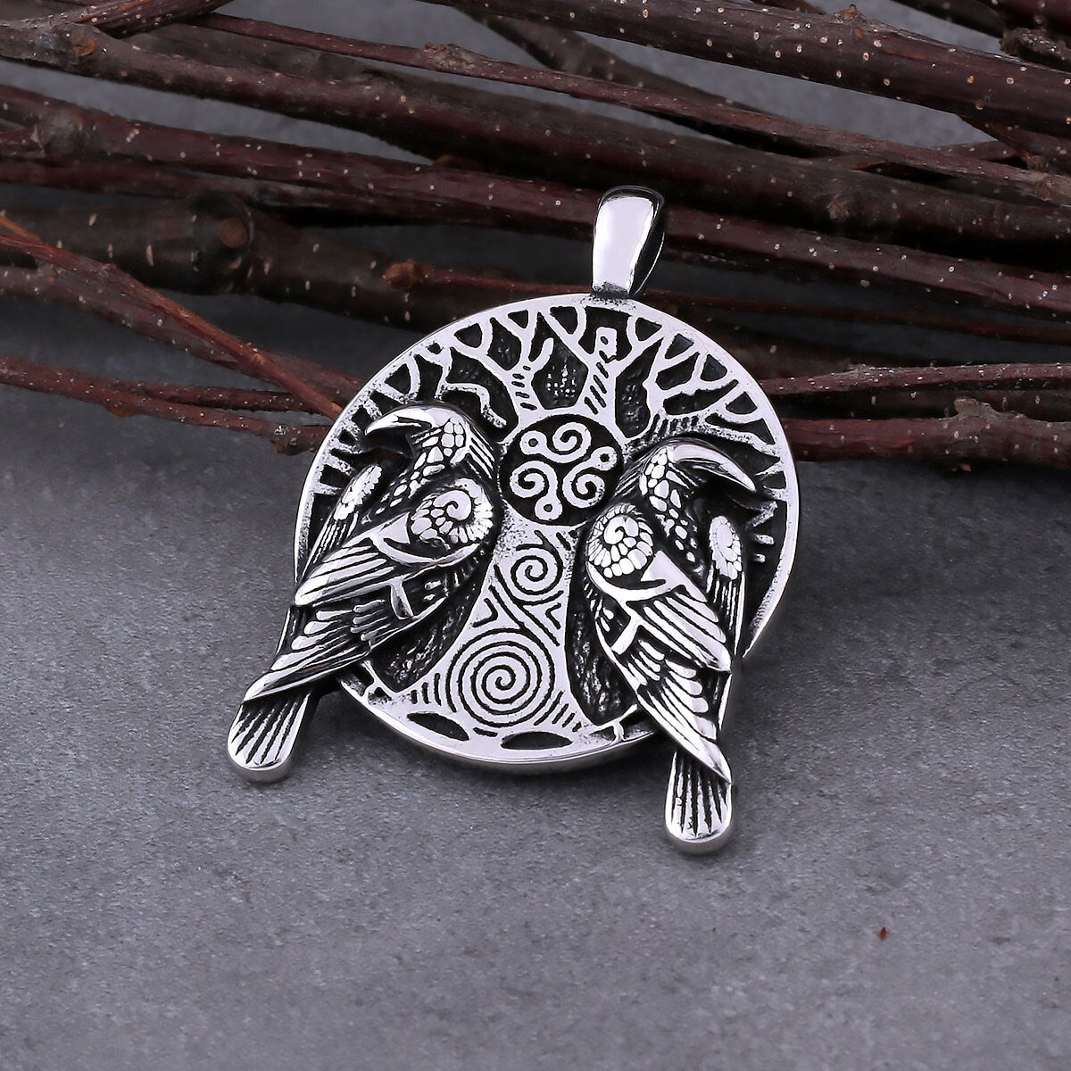 Vintage Viking Odin Raven Tree of Life Necklace Men's – Gofaer Finds store!
