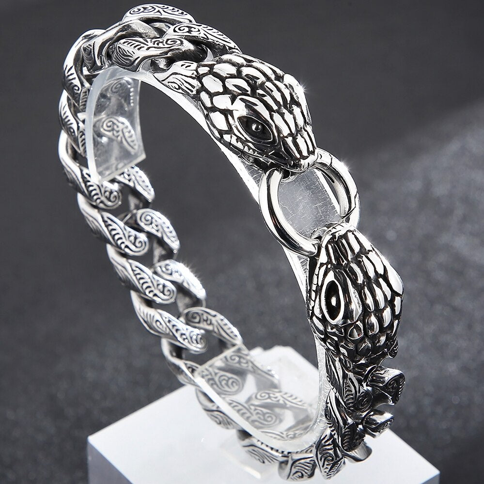 Cool Snake Head Bracelet Men's for Man Male Arm Rings – Gofaer Finds store!