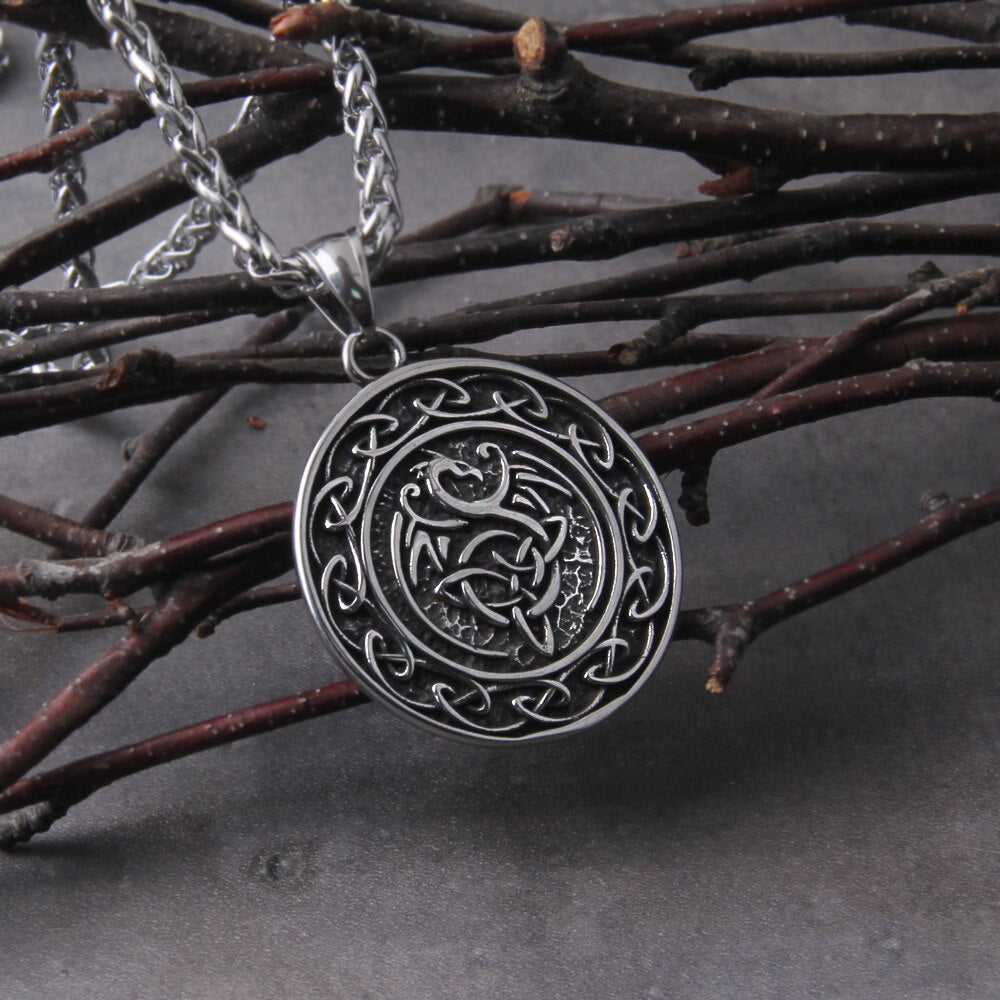 Never Fade Valknut Double Side Viking Slavic talisman Knot Celtic Drag ...