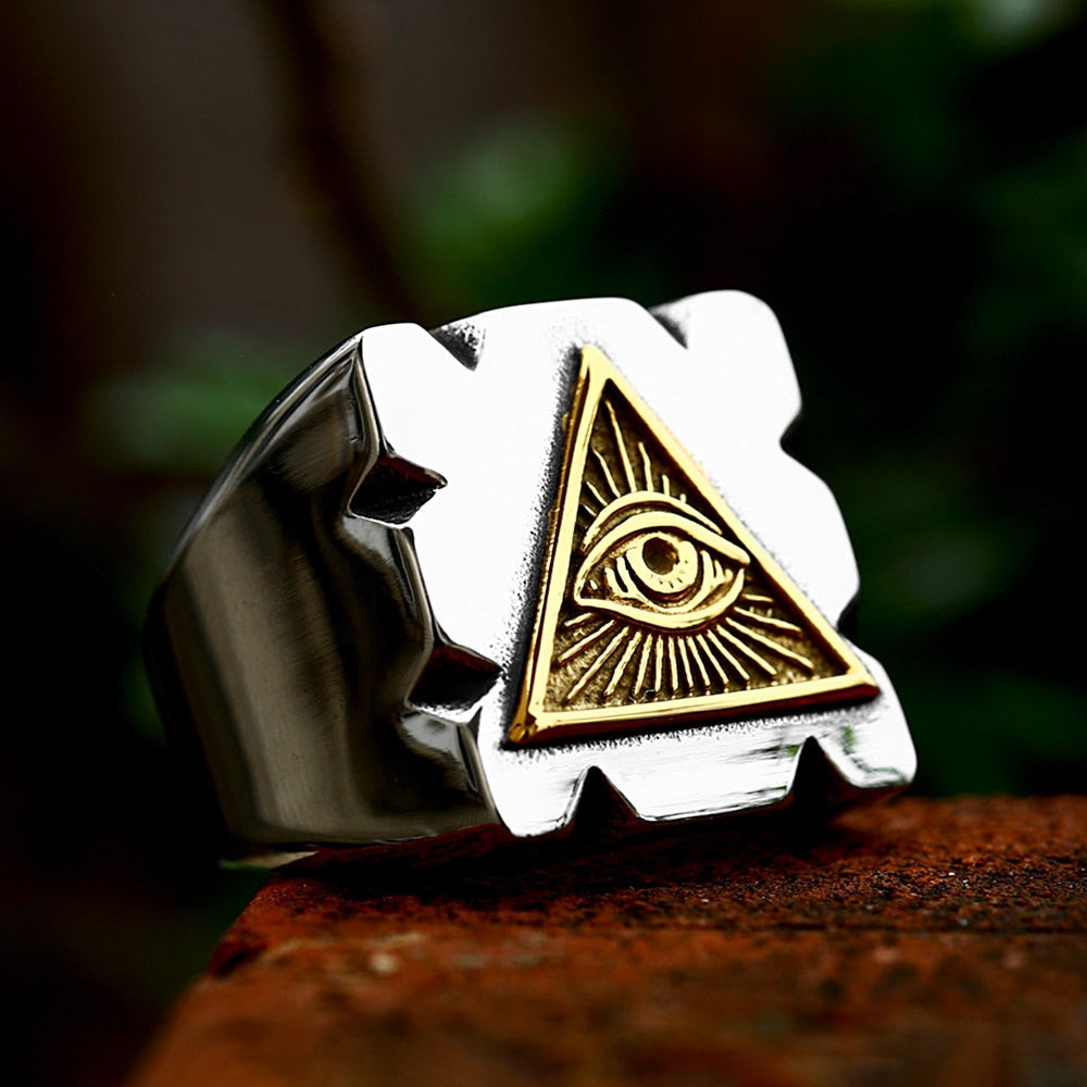 High Quality Stainless Steel Masonic Eye of Horus Rings – Gofaer Finds ...