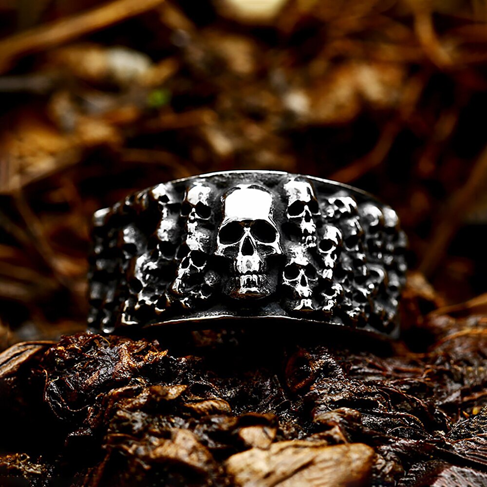 New Design Punk Vintage Black Skull Ring For Men – Gofaer Finds store!