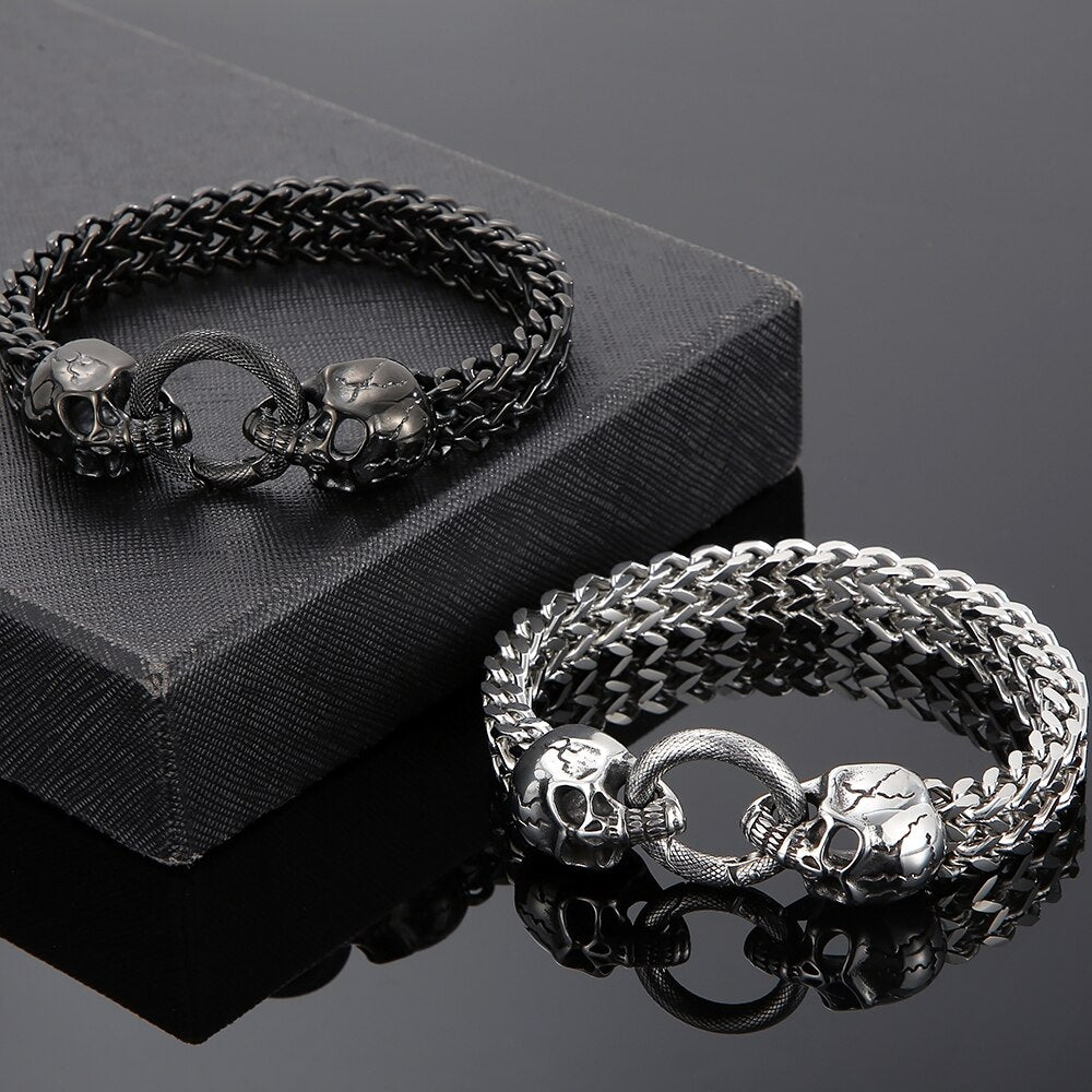 Steampunk Rock Skull Head Bracelets for Men – Gofaer Finds store!