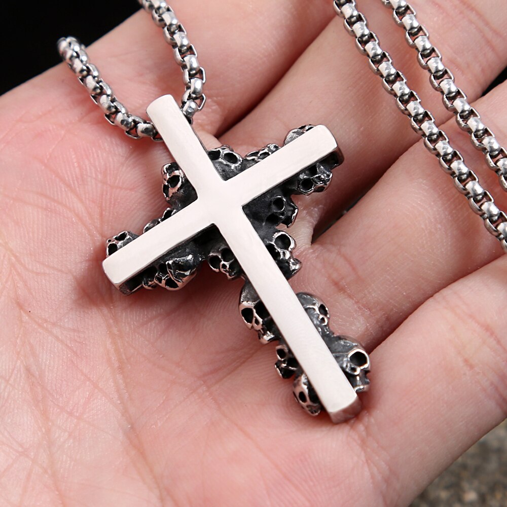 Gothic Men's Vintage Stainless Steel Cross Pendant Necklace – Gofaer ...