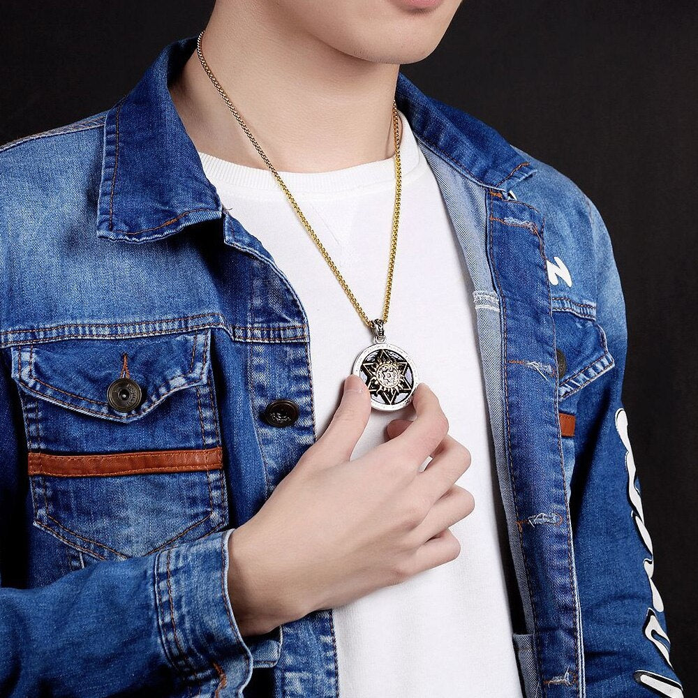 Vintage Rune Apollo Sun God Pendant Necklace For Men – Gofaer Finds store!