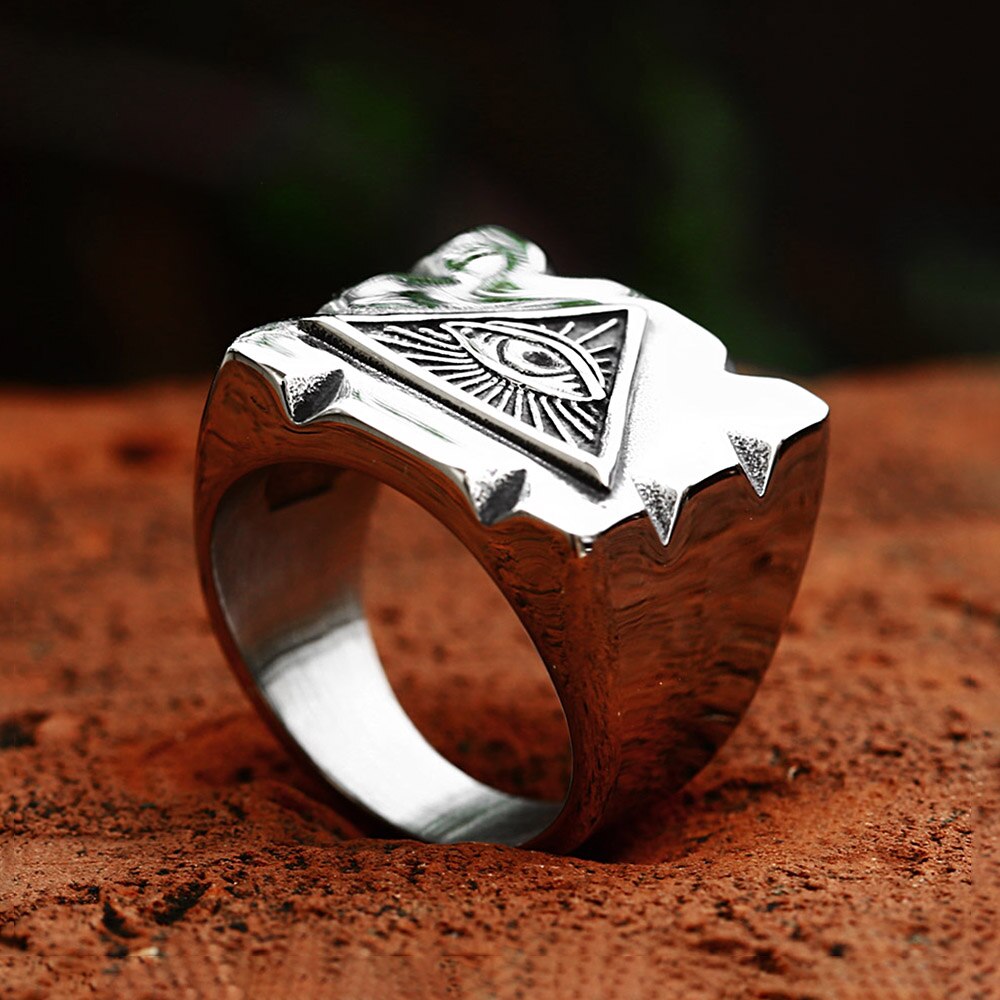 New Simple Stainless Steel Eye of Horus Ring For Men – Gofaer Finds store!