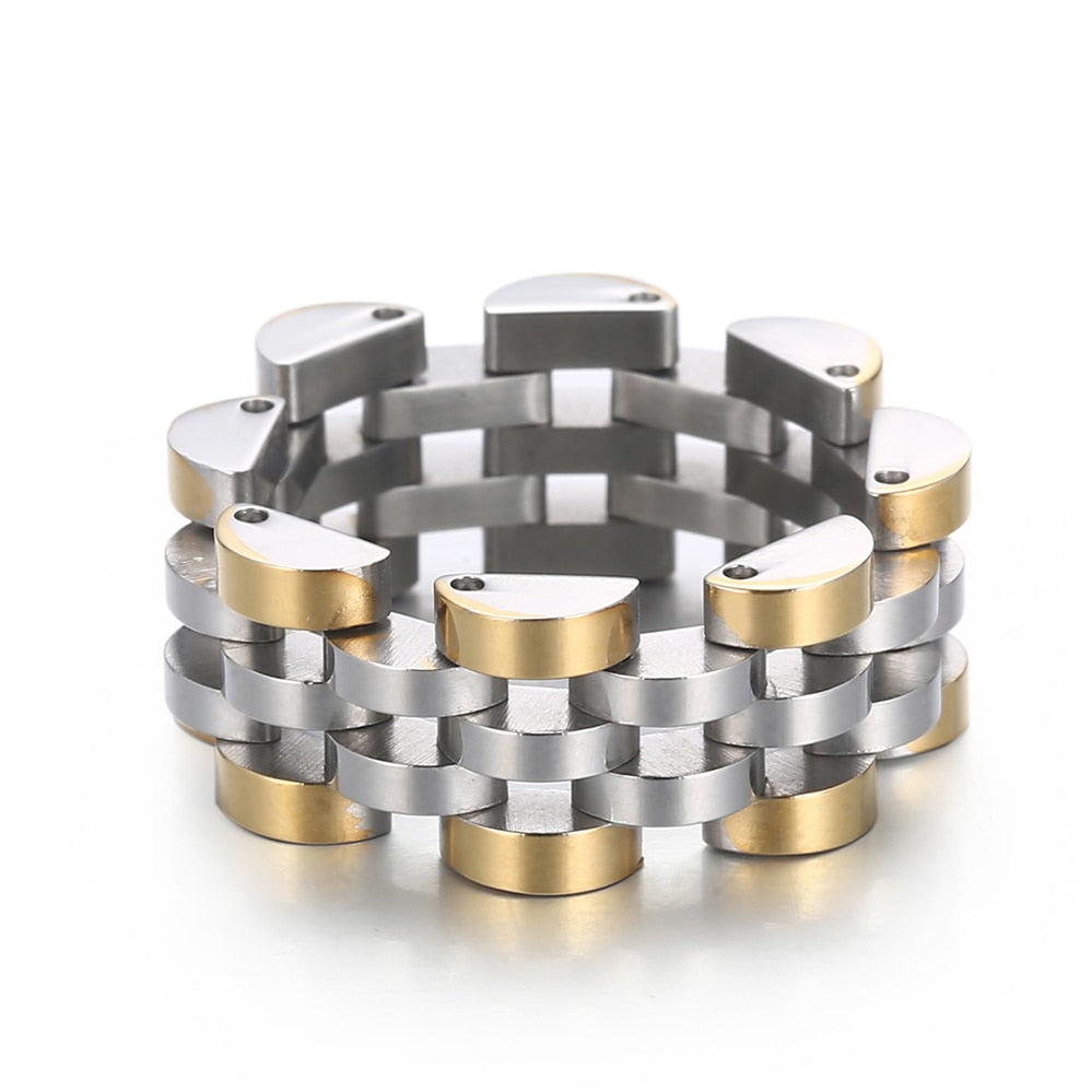 Luxury Gold Plated Watch Strap Style Men's Ring – Gofaer Finds store!