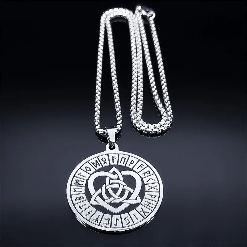 Odin Norse Viking Celtic Irish Knot Heart Trinity Symbol Necklace ...