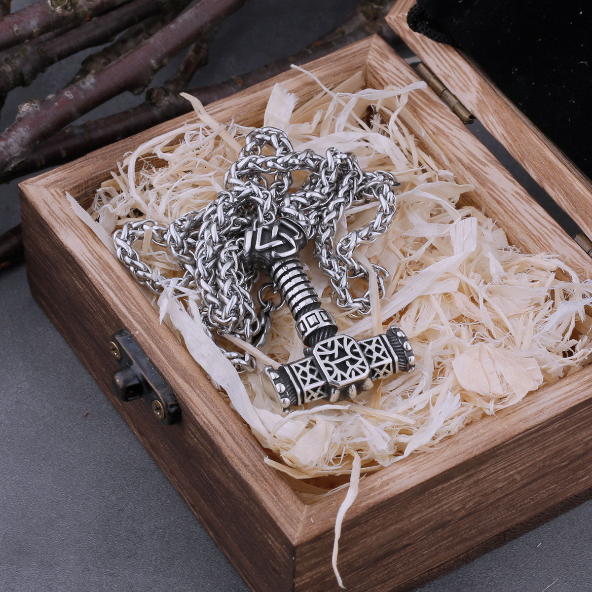 Stainless Steel Knot Dragon Thor's Hammer mjolnir Necklace Men – Gofaer ...