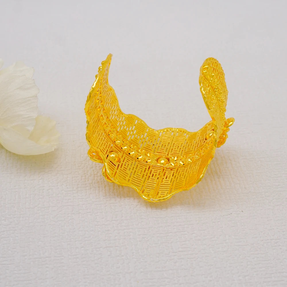 Luxury African Gold Color Cuff Bangles For Dubai Women – Gofaer Finds ...