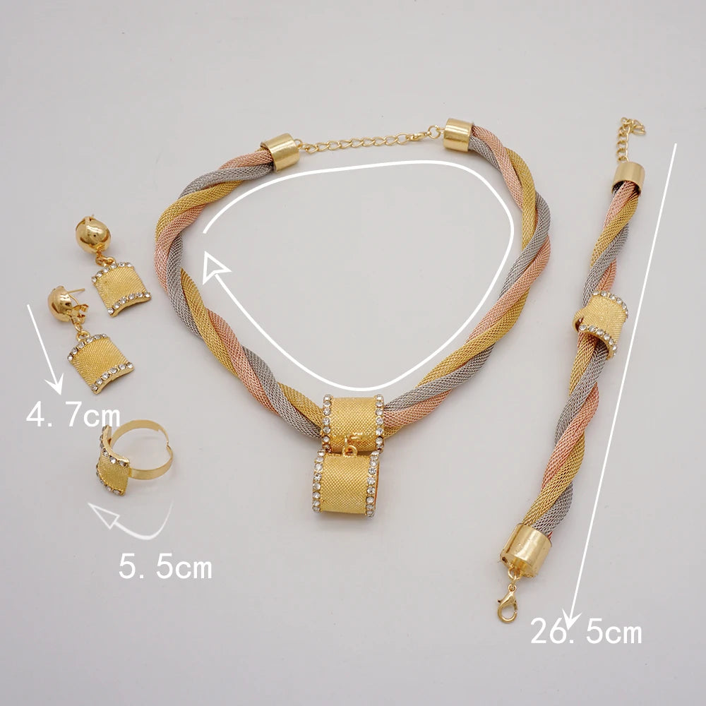 Fine African Gold Color Dubai Wedding Necklace Sets – Gofaer Finds store!