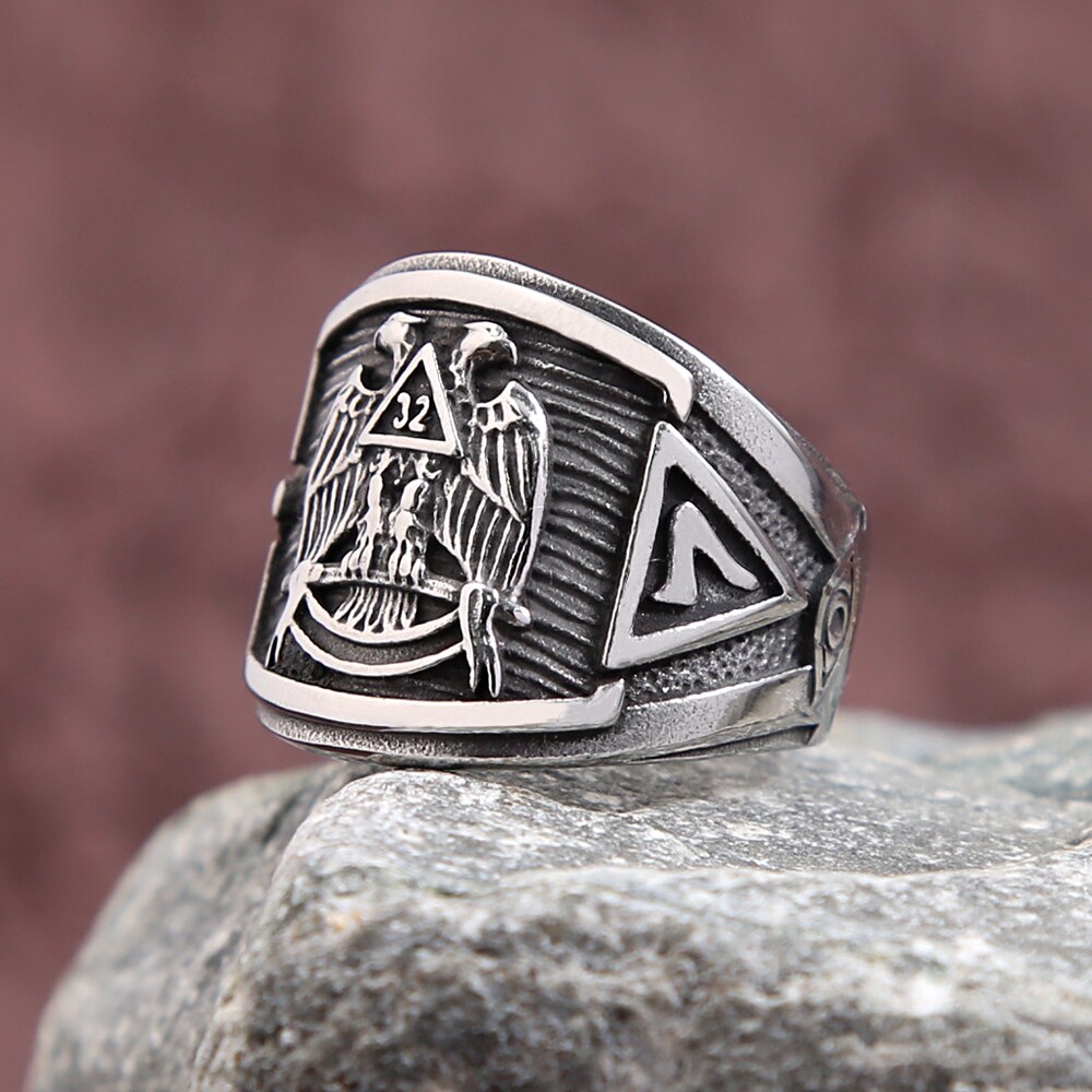 New Vintage 316L Stainless Steel Masonic Symbol Rings – Gofaer Finds store!