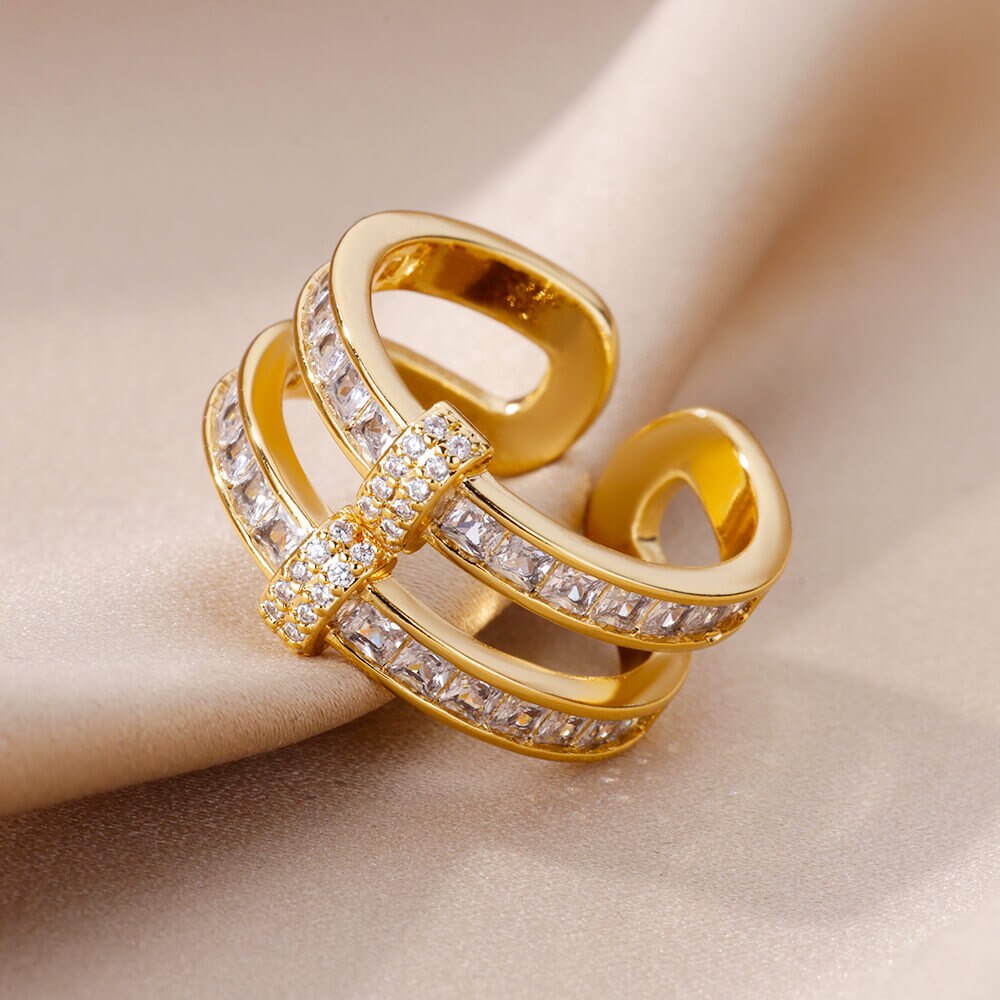Stainless Steel Gold Colored Rings For Women – Gofaer Finds store!