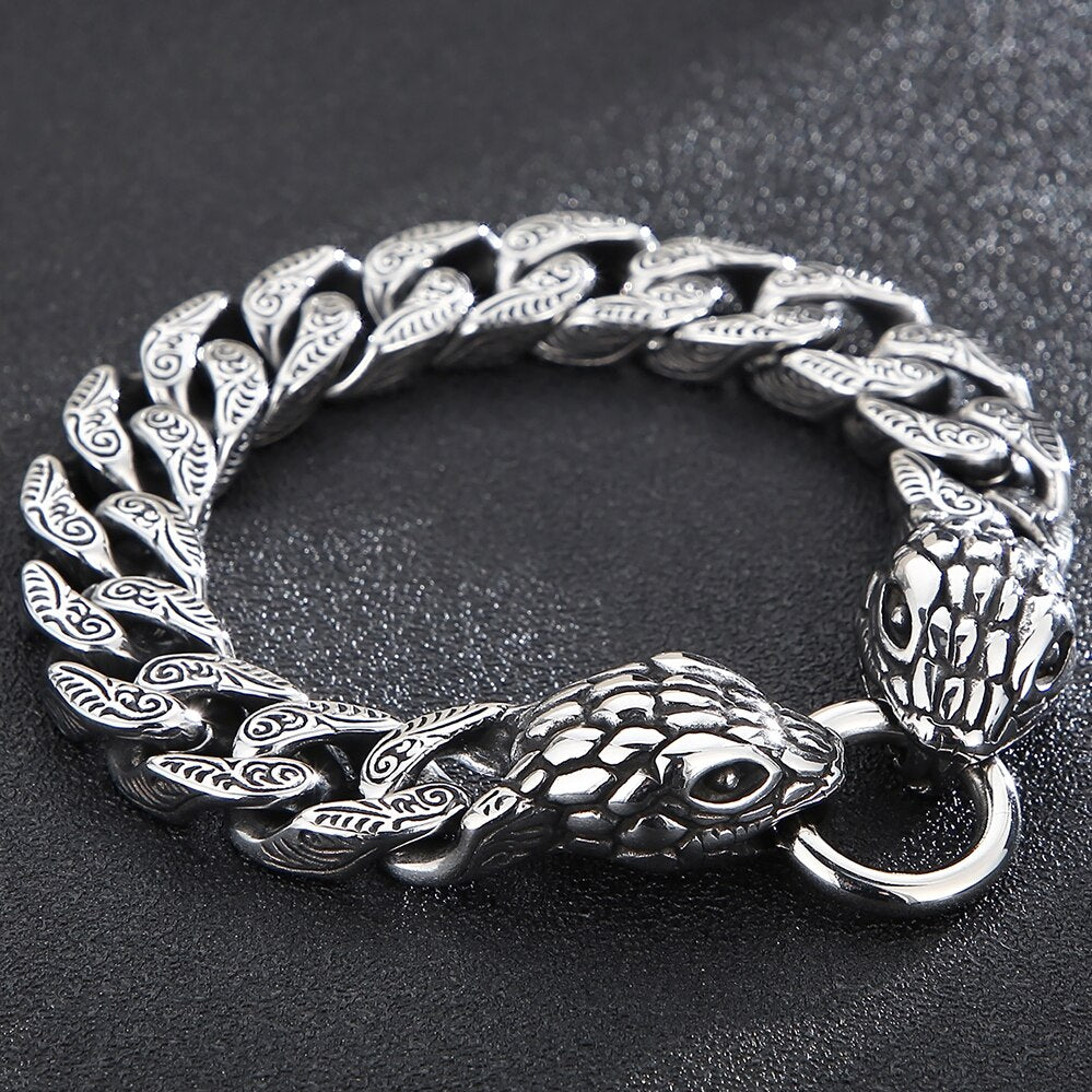 Cool Snake Head Bracelet Men's for Man Male Arm Rings – Gofaer Finds store!