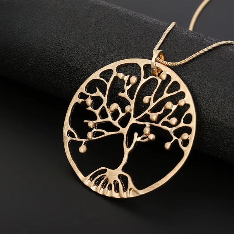 Vintage Gold Color Tree of Life Collares Necklace – Gofaer Finds store!