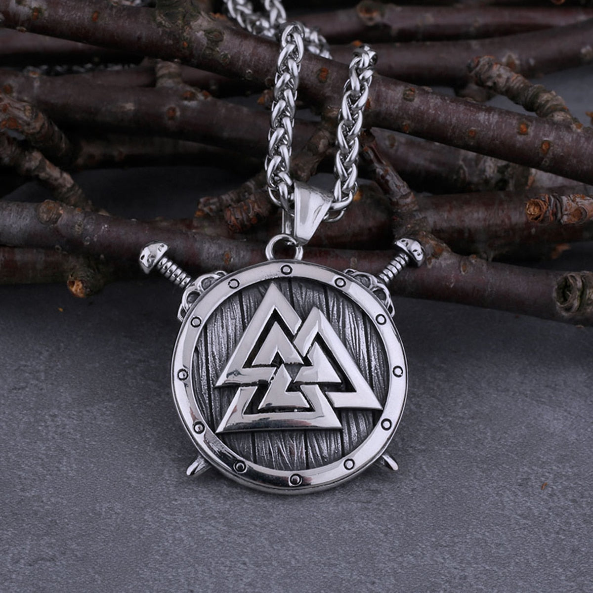 Nordic Viking Fashion Trinity Valknut Rune Amulet Pendant Men's ...