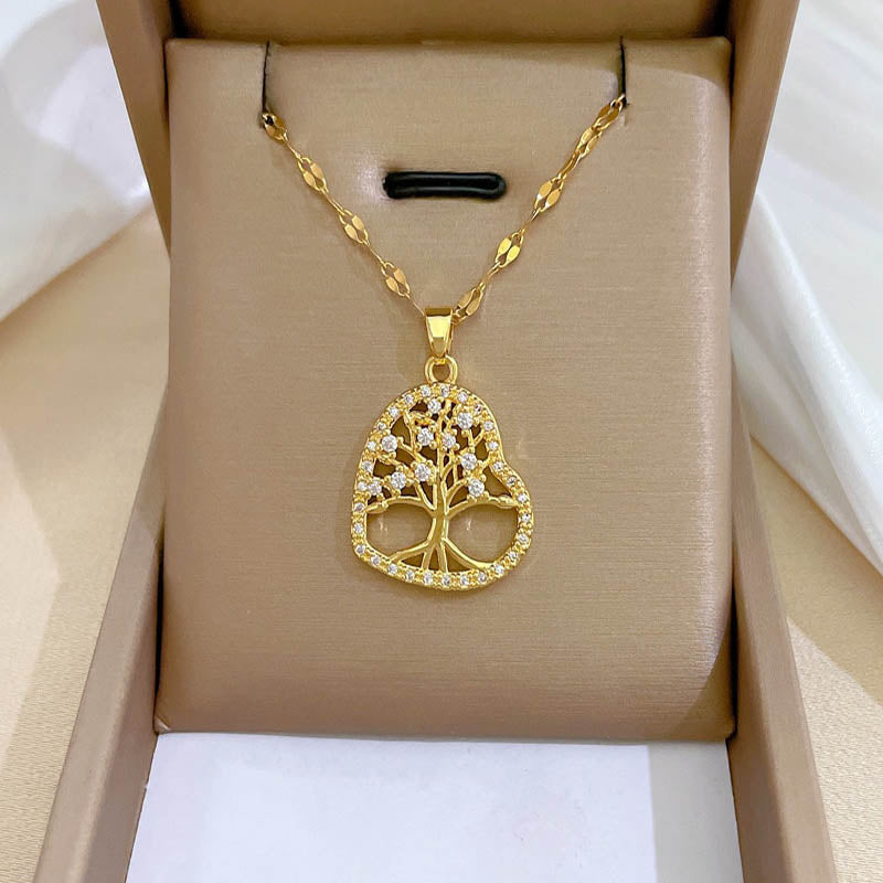 Infinity Hollow Tree Of Life Clavicle Necklace For Women – Gofaer Finds ...