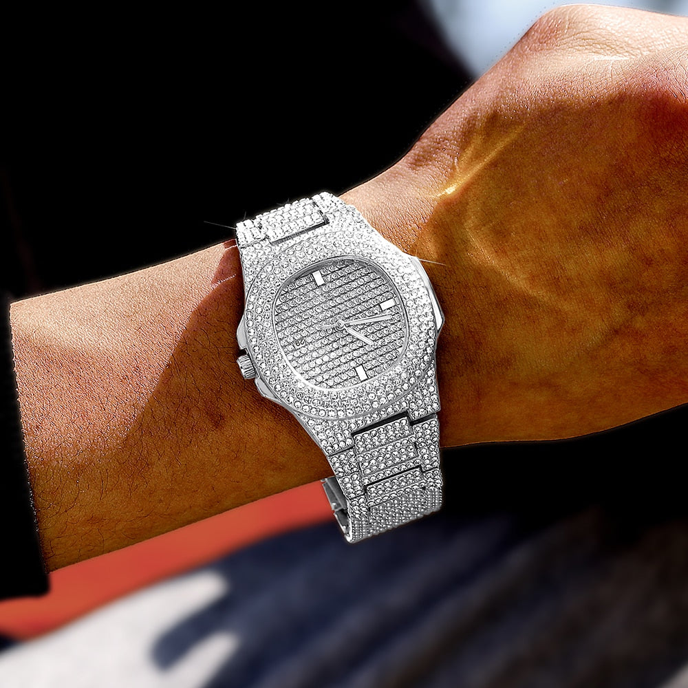 Iced Out Watch for Men Gold Watch for Men – Gofaer Finds store!