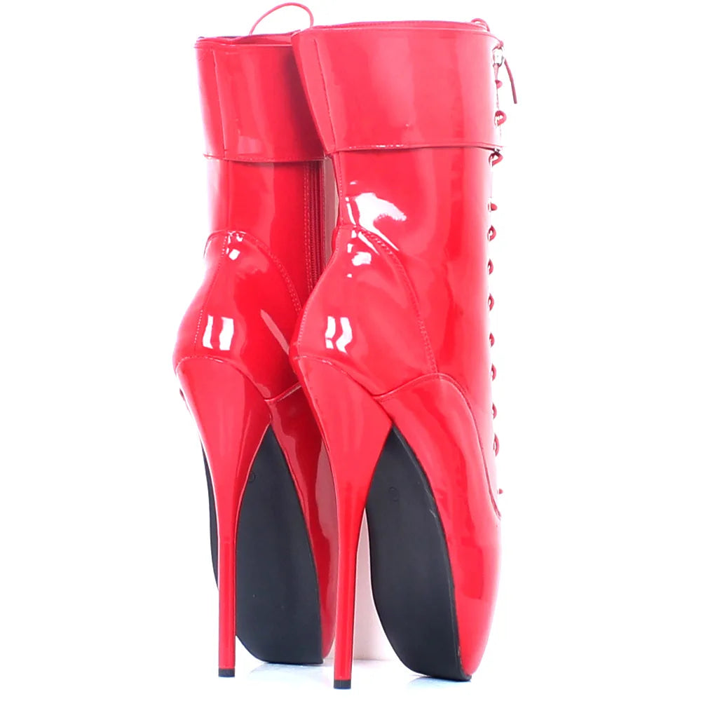 Extreme High 7 High Spike Heel Pointed Toe Patent Leather Exotic Feti