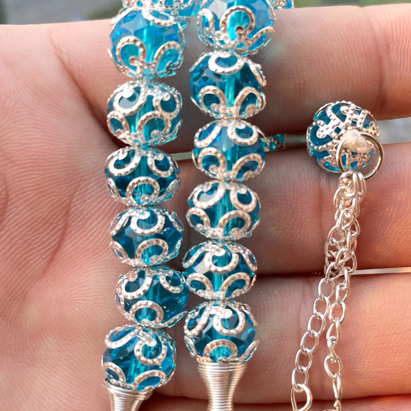 Tasbih Blue crystal muslim prayer bead islamic eid gifts – Gofaer Finds ...