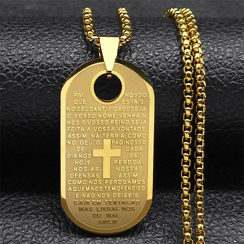 Christian Lord's Prayer Our Father Pendant Necklace Women Men – Gofaer ...