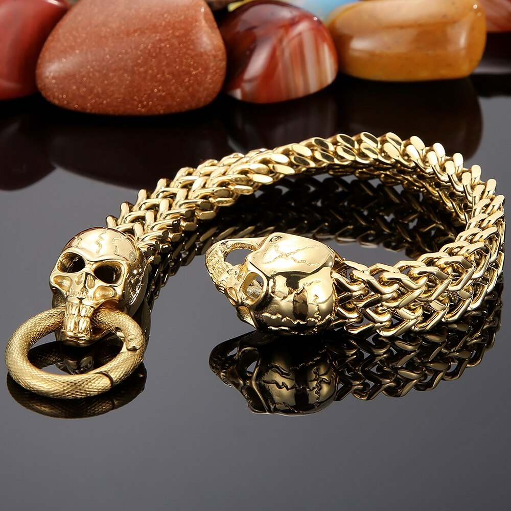 Steampunk Rock Skull Head Bracelets for Men – Gofaer Finds store!