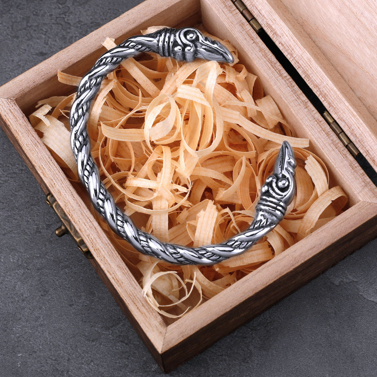 Stainless Steel Raven Head Cuff Bracelet Adjustable Tricolor Optional ...