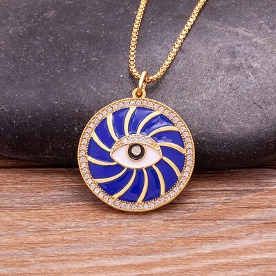 Classic Turkish Vintage Evil Eye Pendant Necklace – Gofaer Finds store!
