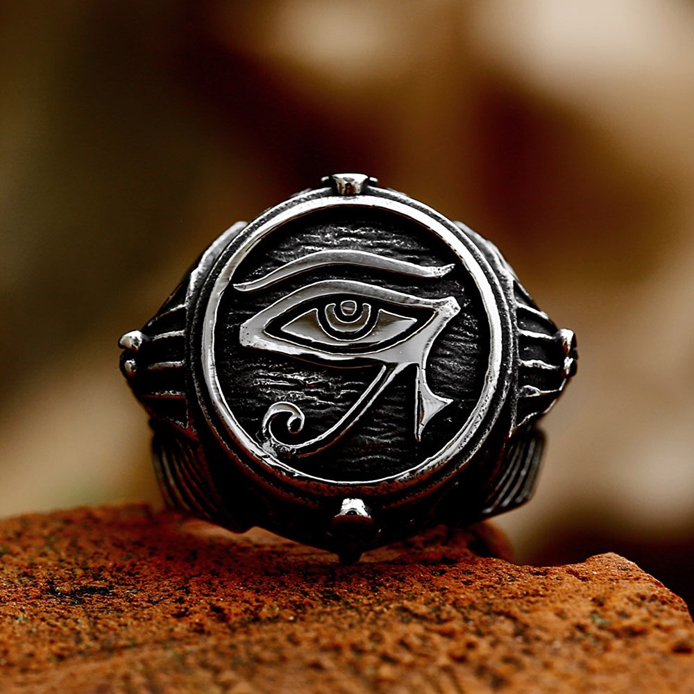 New Design Vintage Stainless Steel Eye of Horus Ring For Men – Gofaer Finds store!