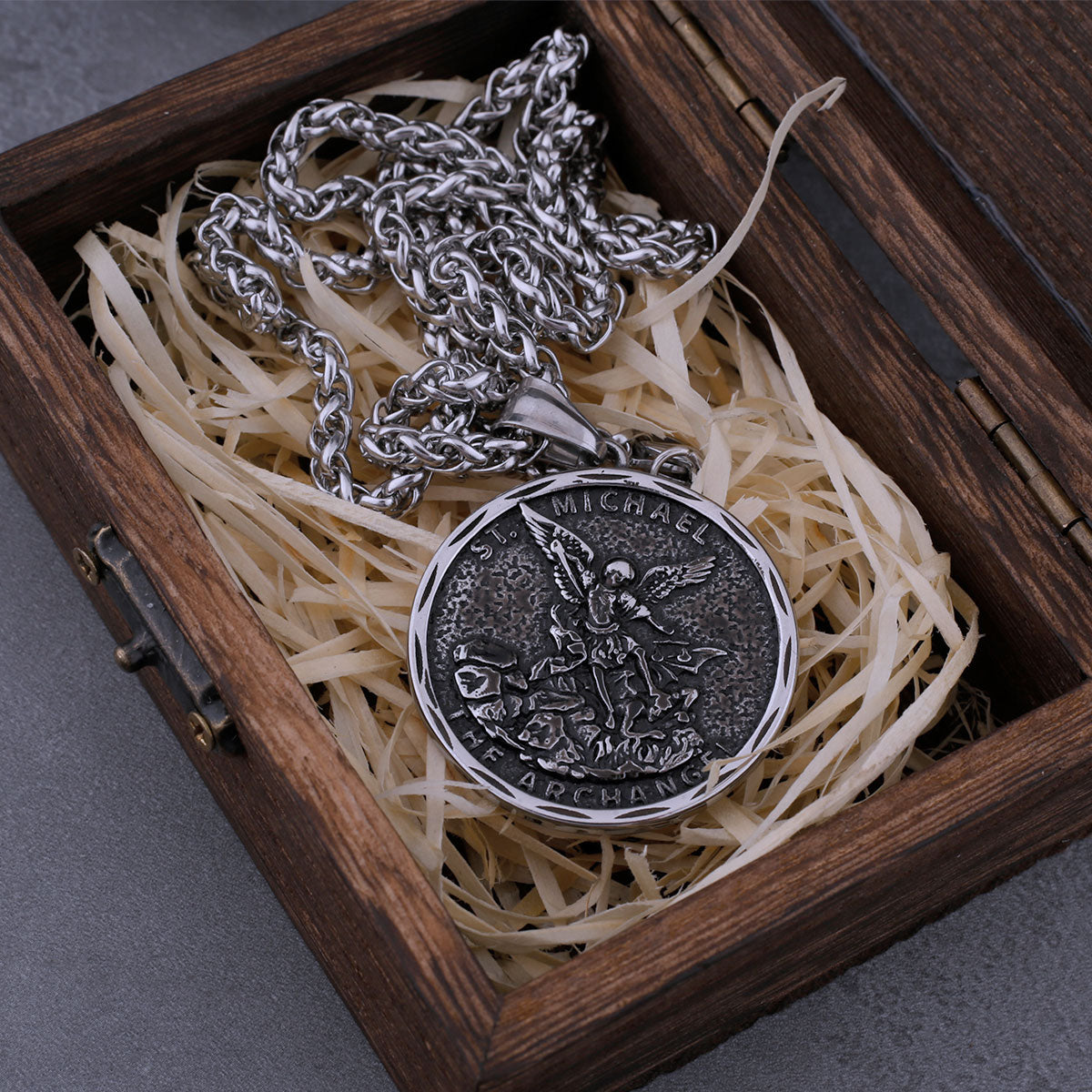 Stainless Steel Archangel St. Michael Necklace Men's – Gofaer Finds store!