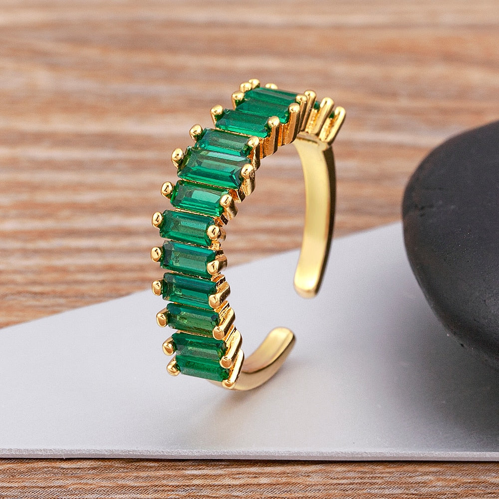 Classic 2 Colors Sparkling Crystal Splicing Zircon Ring – Gofaer Finds ...